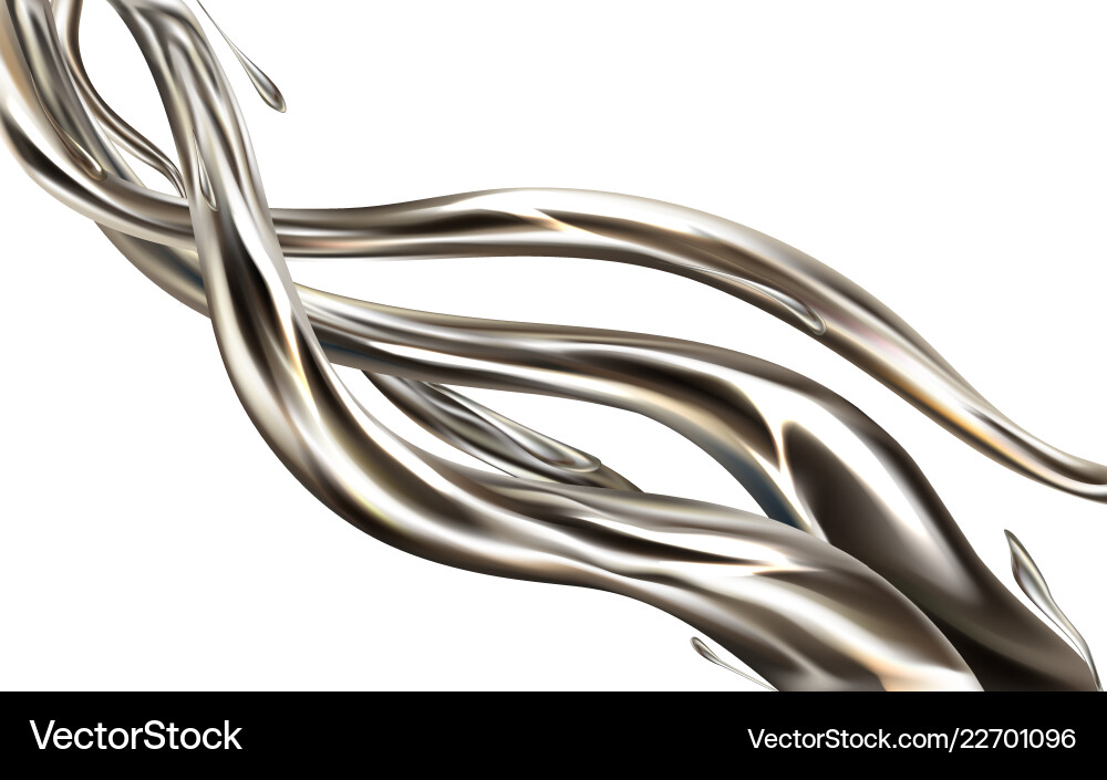 Realistic Liquid Metal Splatter Royalty Free Vector Image