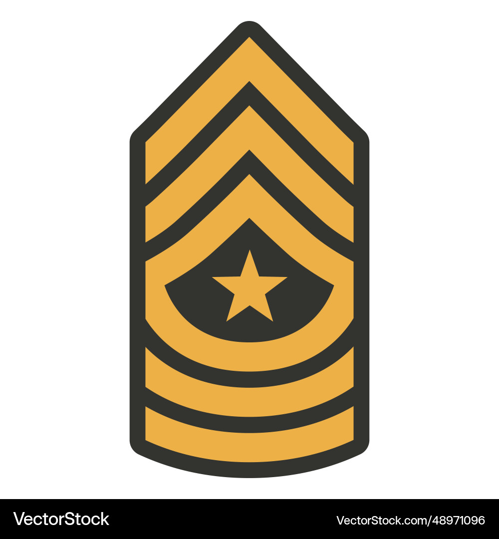 Sergeant major patch badge Royalty Free Vector Image