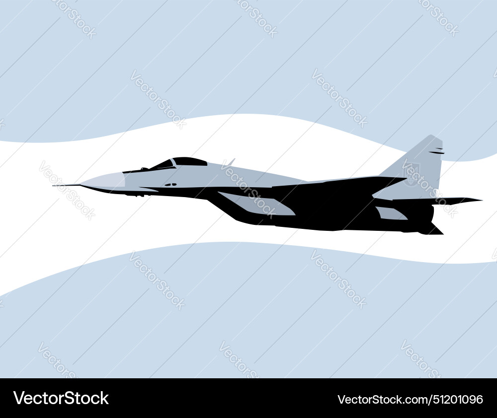 Ukrainian air force mig-29 fighter jet Royalty Free Vector