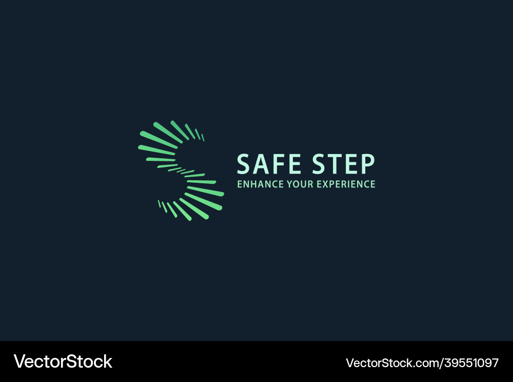 3D Green S Letter Safe Step Logo Royalty Free Vector Image