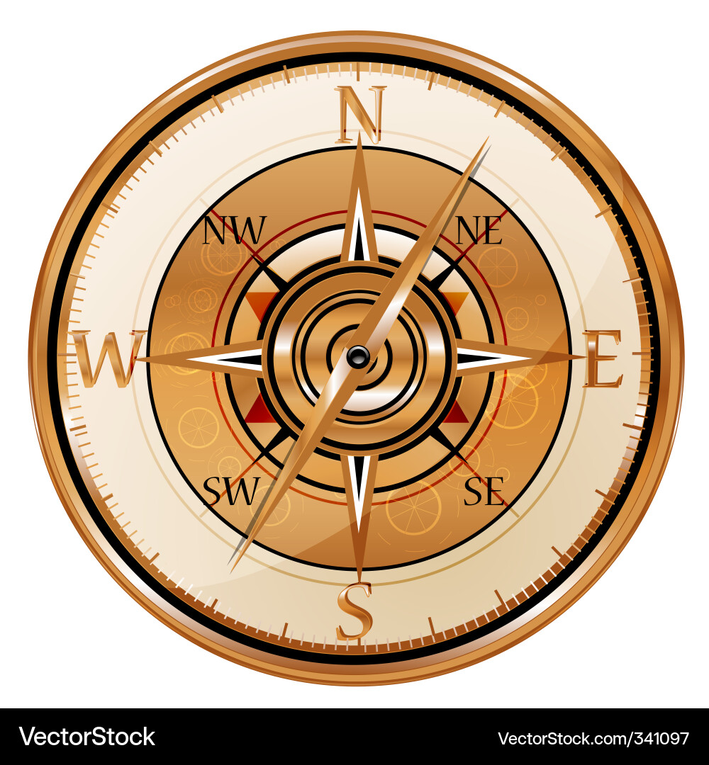 Antique compass Royalty Free Vector Image - VectorStock
