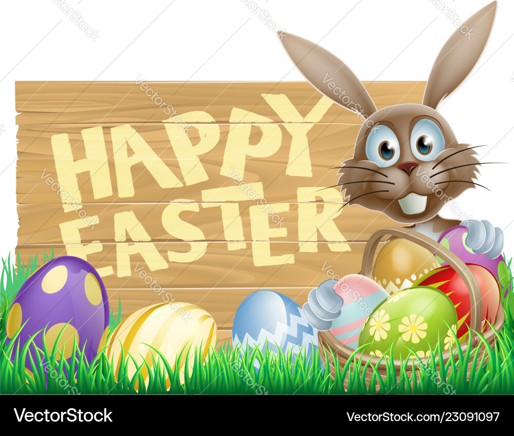 Happy easter rabbit Royalty Free Vector Image - VectorStock