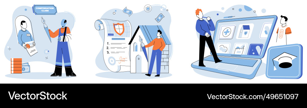 Insurance policy safety is ink and document Vector Image