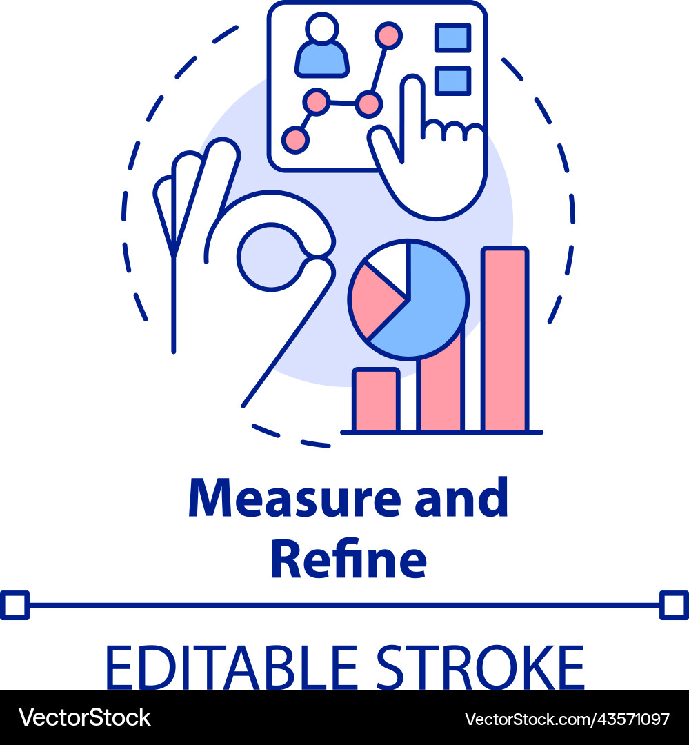 Measure & Refine Concept - Analytics Icon Vector Image