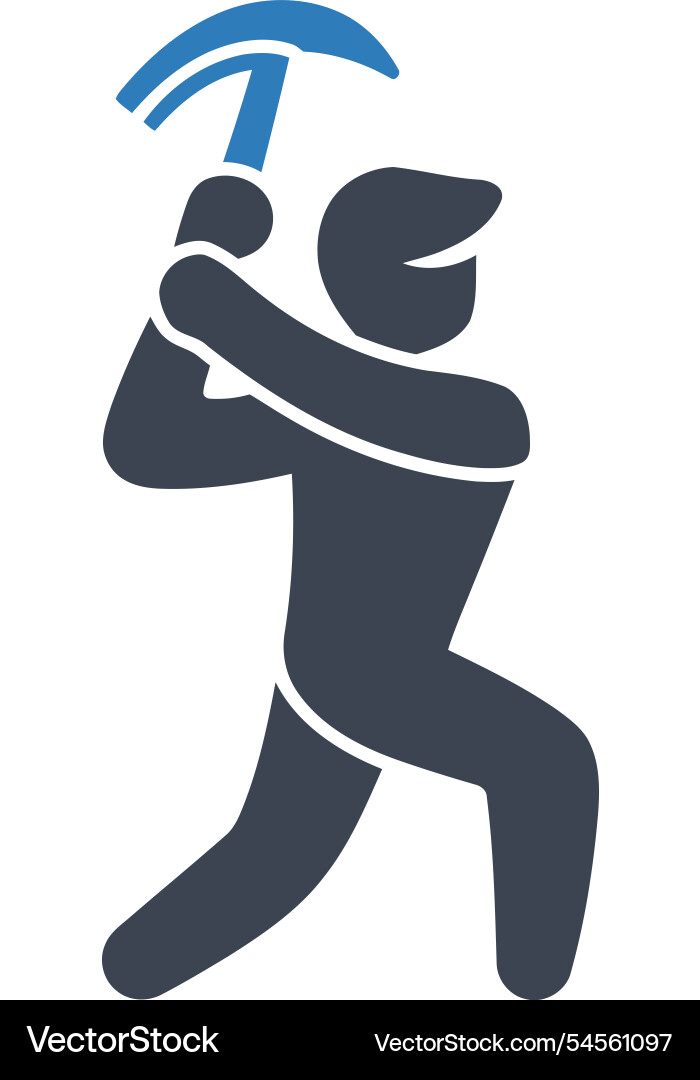 Mining Pick-Symbol auf weißem Hintergrund Vektorbild