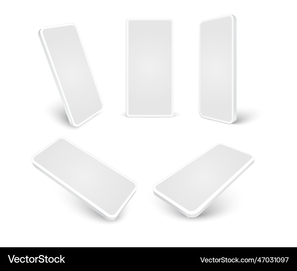 Phone mockup 3d white smartphone cellphone Vector Image