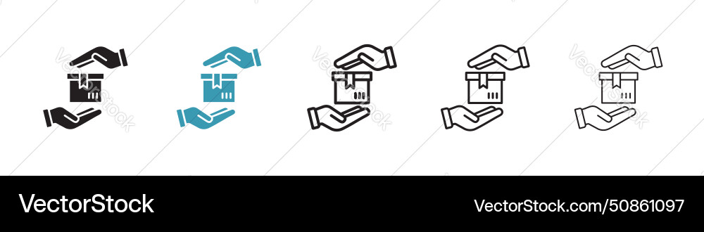 Safe delivery icon set box and parcel symbol Vector Image