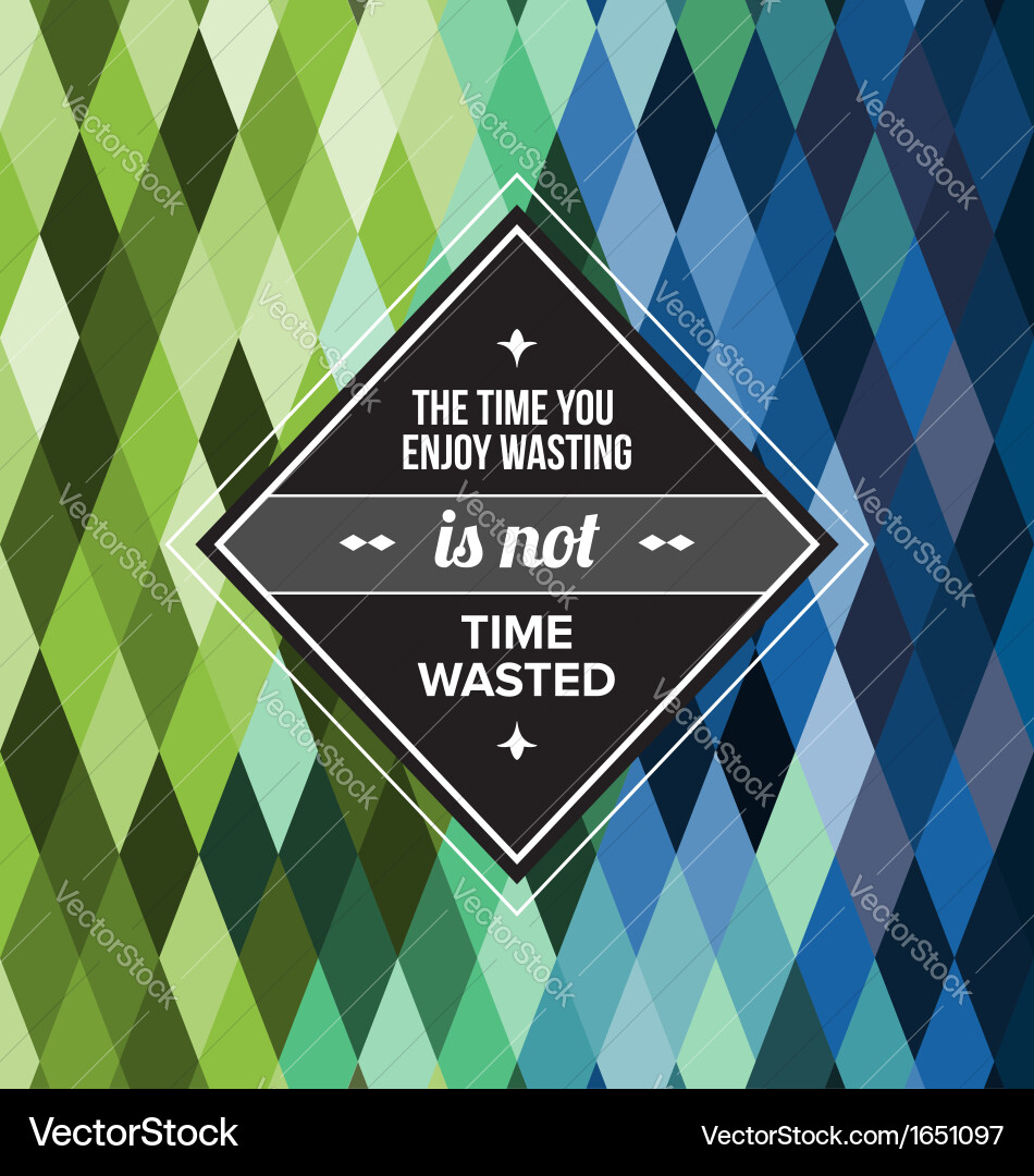 Seamless geometric pattern time wasted Royalty Free Vector