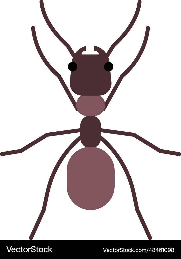 Ant flat icon wild fauna small insect Royalty Free Vector