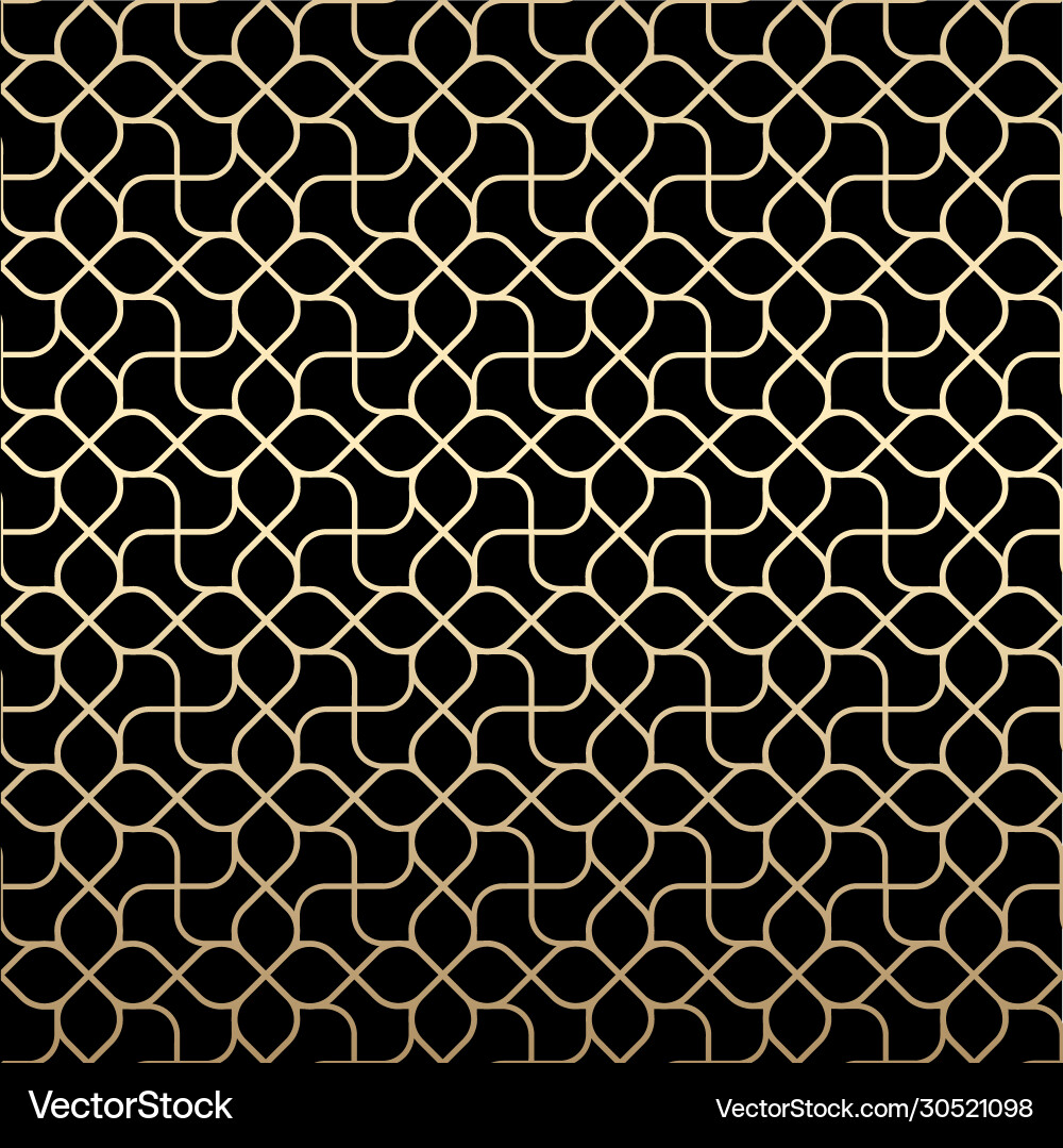 Black and gold deco linear seamless pattern Vector Image