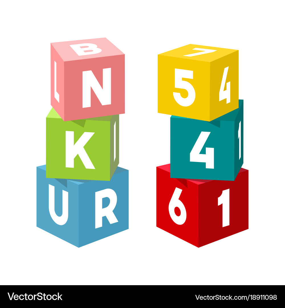 Bright colorful toy bricks building towers Vector Image