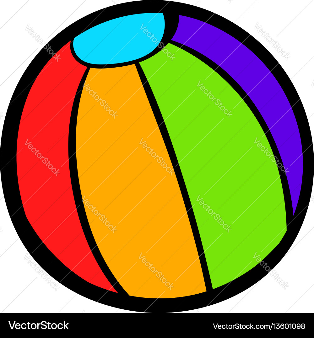 Colorful ball icon cartoon Royalty Free Vector Image