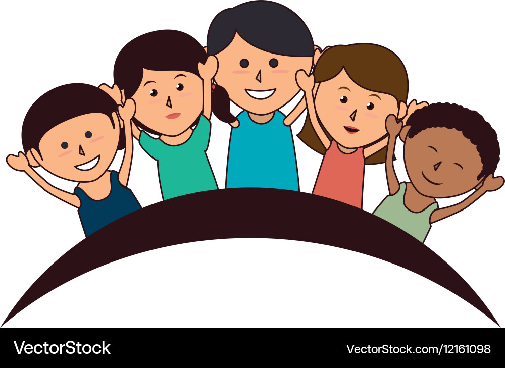 Cute kids group icon Royalty Free Vector Image