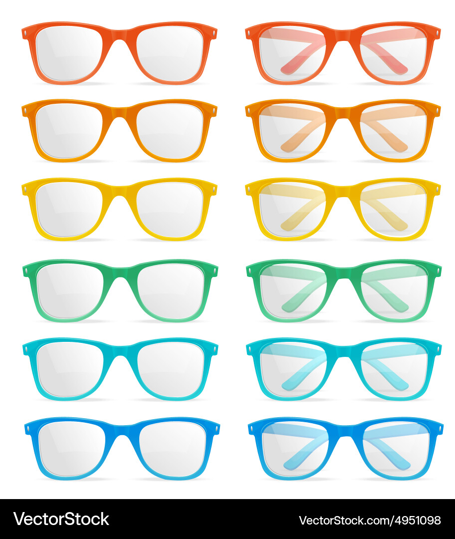 Glasses Color Palette Royalty Free Vector Image