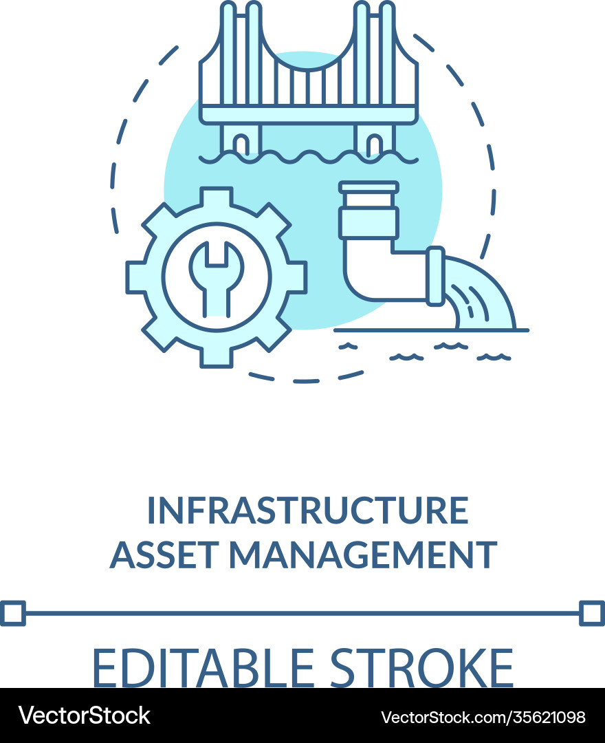 Infrastructure asset management concept icon Vector Image