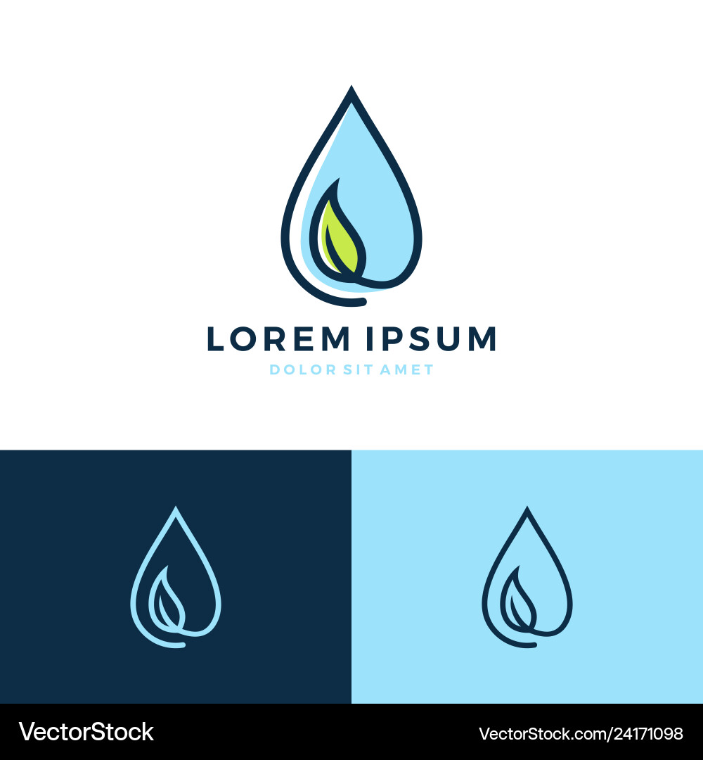Water Leaf Logo - Fresh & Natural Royalty Free Vector
