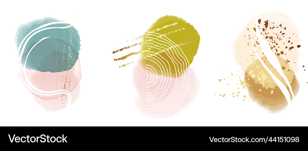Watercolor painting creative abstract shapes Vector Image