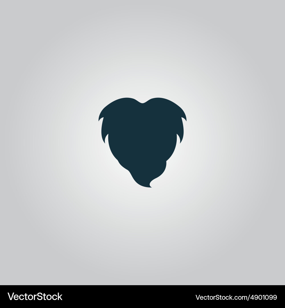 Beard Icon - Grey Background Royalty Free Vector Image