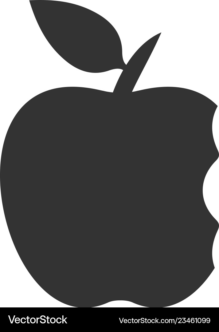 Bite apple icon flat Royalty Free Vector Image