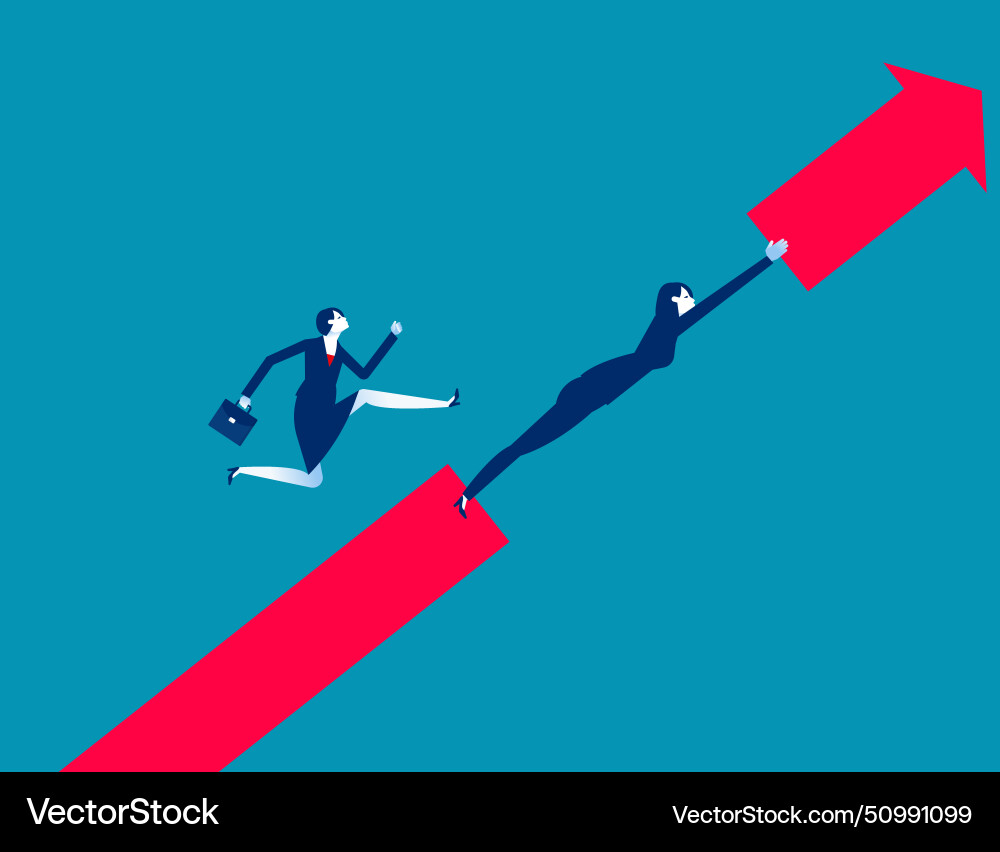 Business team link arrow together unity Royalty Free Vector
