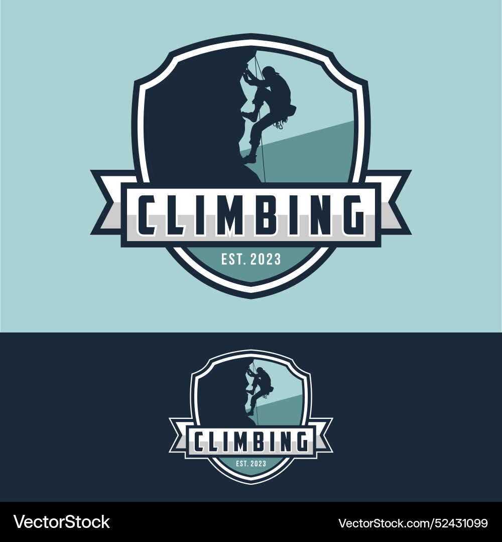 Climbing logo sport design template icon Vector Image