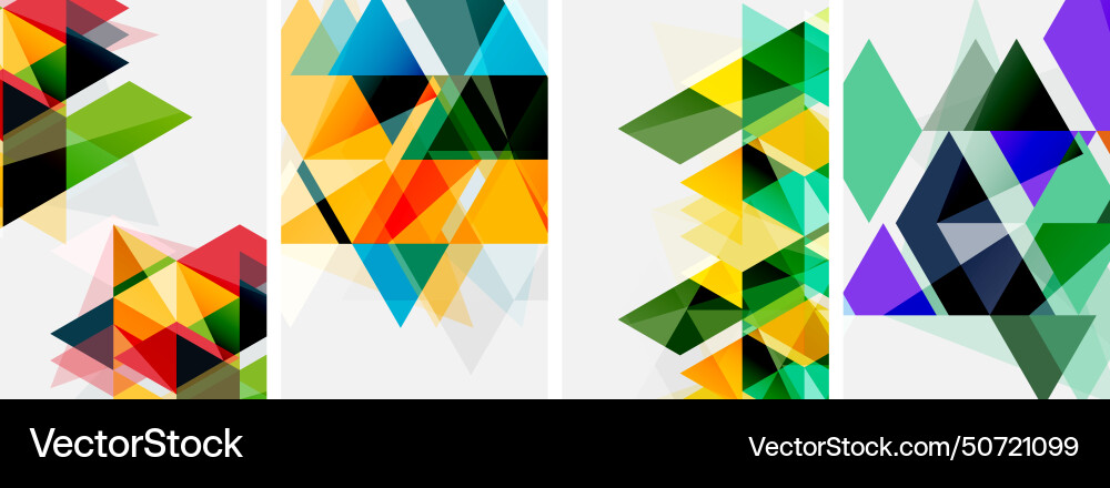 Colorful bright triangles with various colors Vector Image