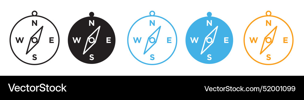 Compass icon line art Royalty Free Vector Image