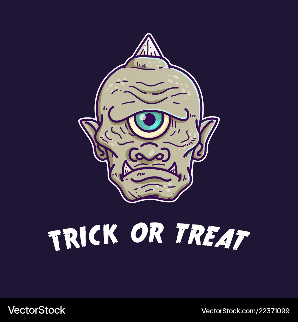 Cyclops Halloween Monster Royalty Free Vector Image