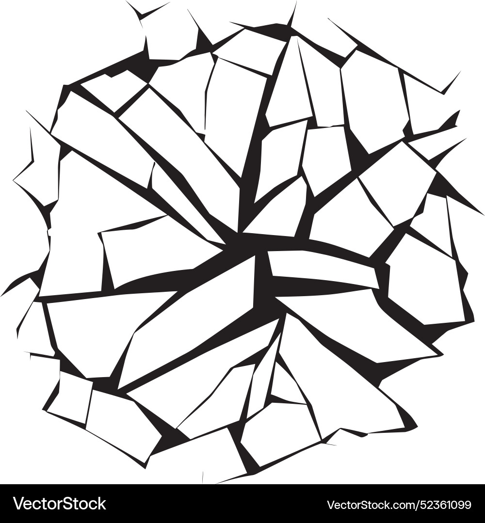 Ephemeral collapse broken glass abstractchromatic Vector Image