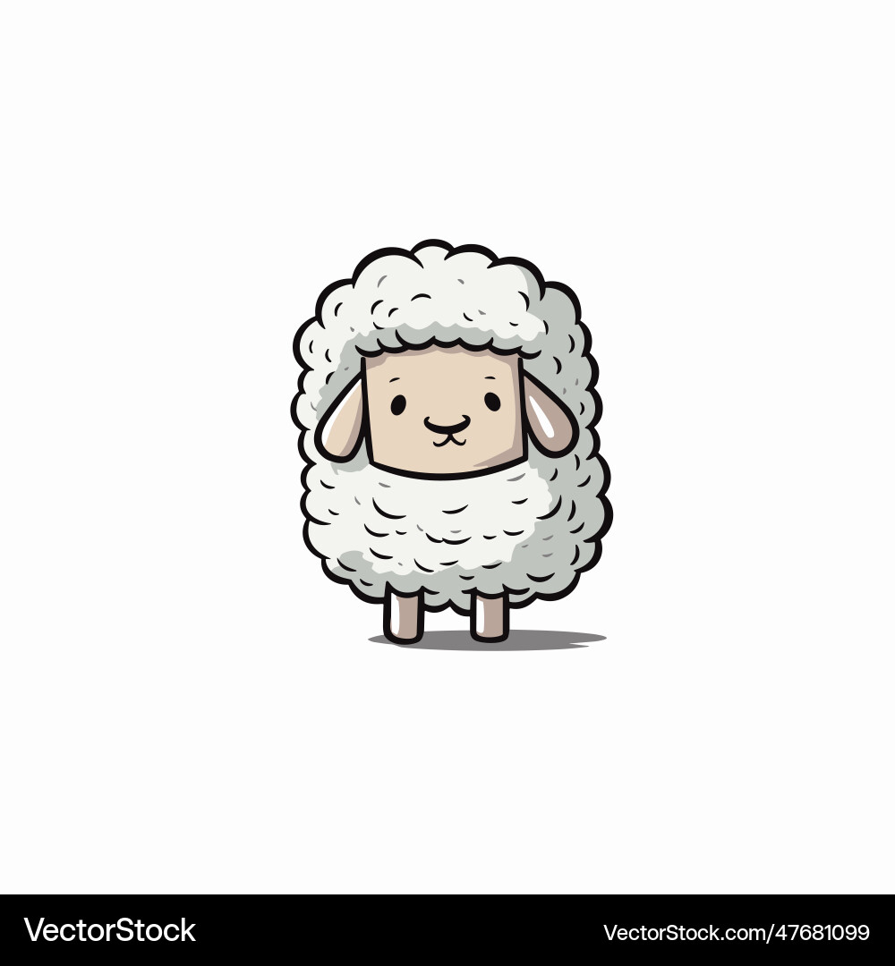Ewe hand-drawn doodle style cartoon Royalty Free Vector