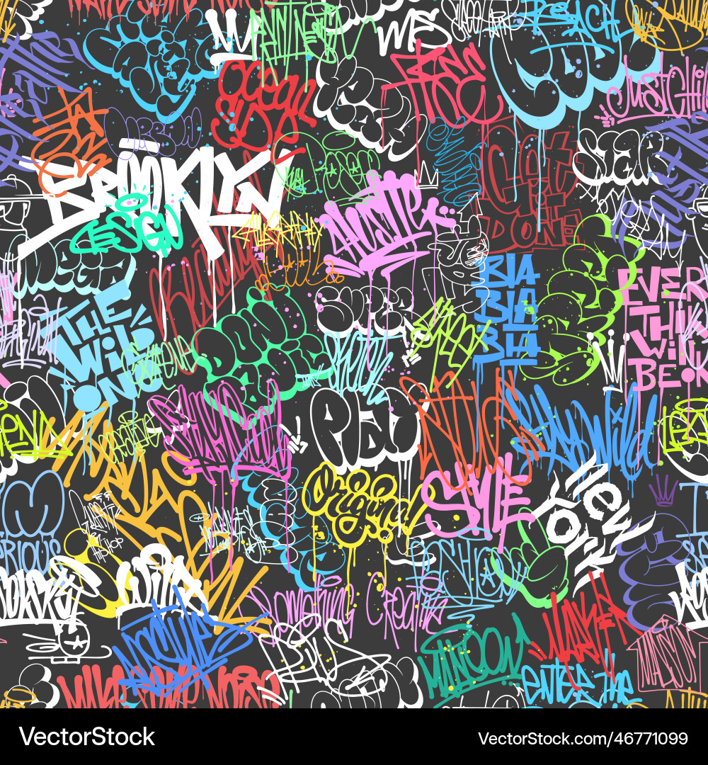 Graffiti Wall Tags Pattern Royalty Free Vector Image