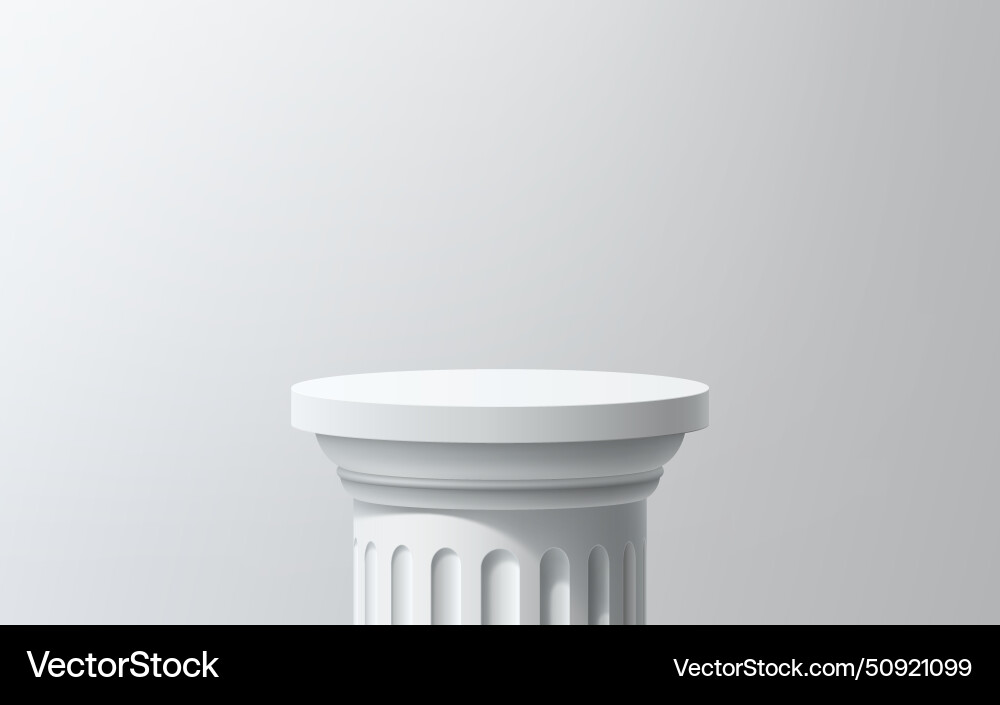 Greek roman white column podium 3d pillar Vector Image