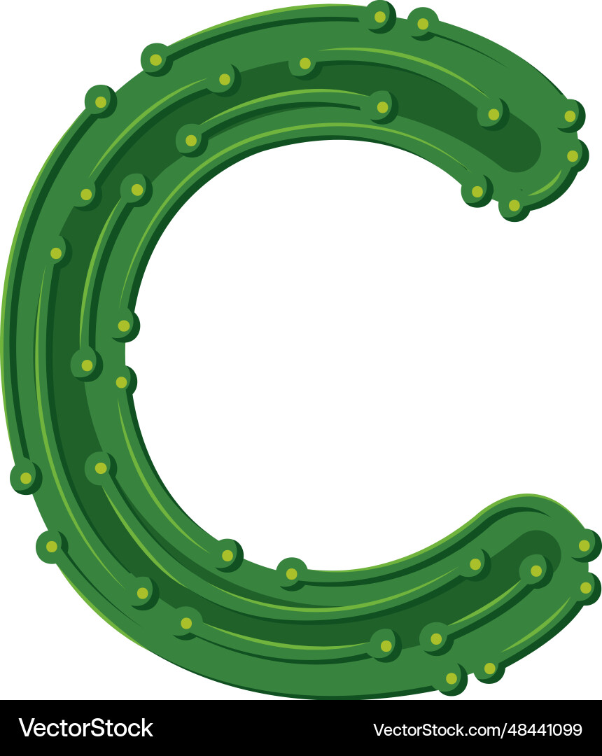Isolated colored letter c with cucumber style Vector Image