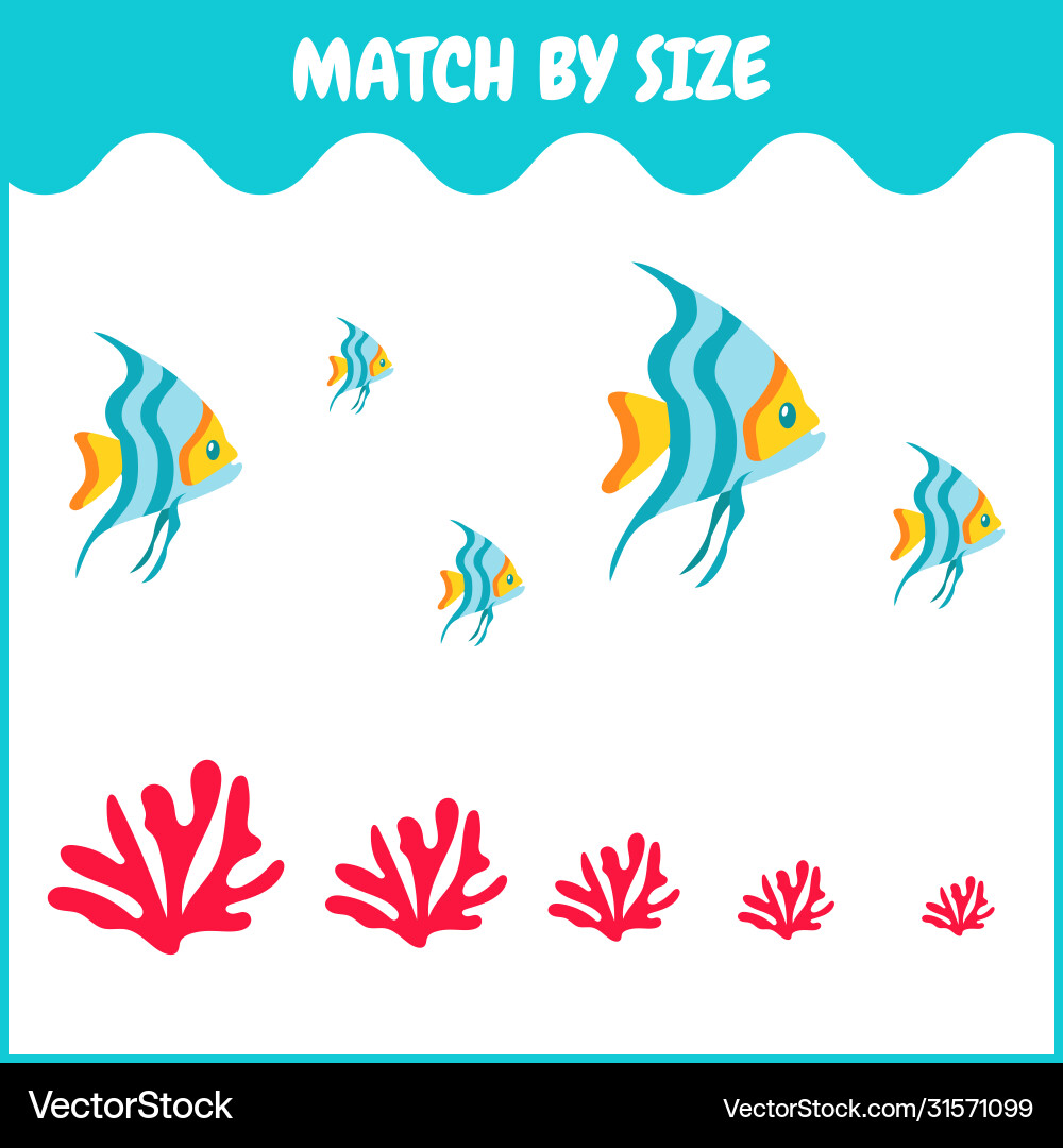Kids Matching Fish Game Royalty Free Vector Image