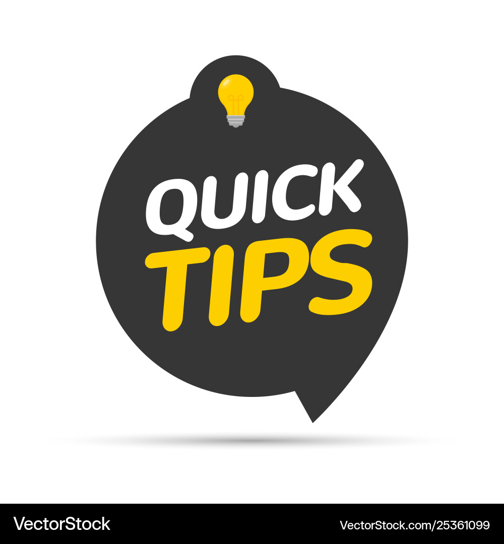 Quick tips icon badge top advice note Royalty Free Vector