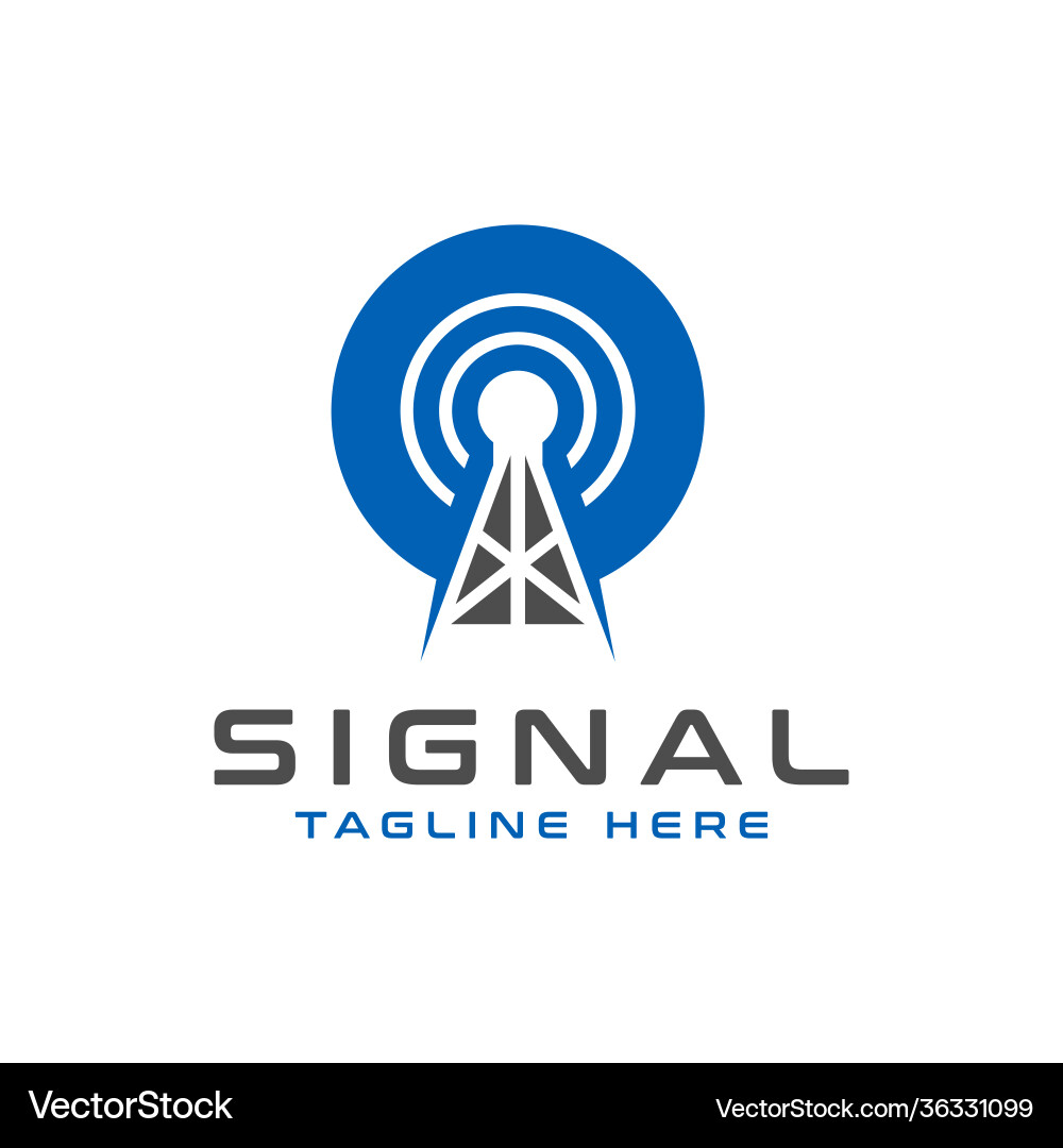 Satellite signal tower modern logo Royalty Free Vector Image