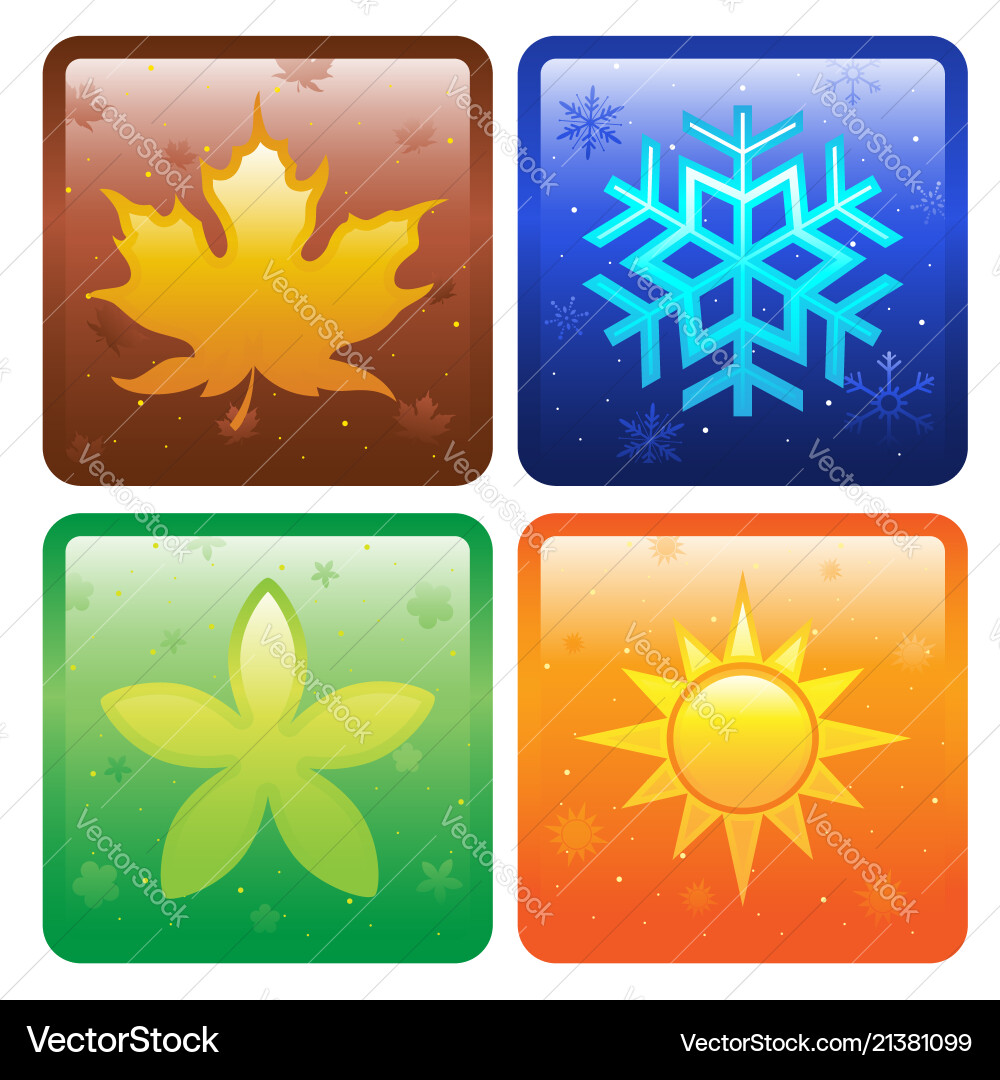 Seasonal Icon Set Royalty Free Vector Image - VectorStock