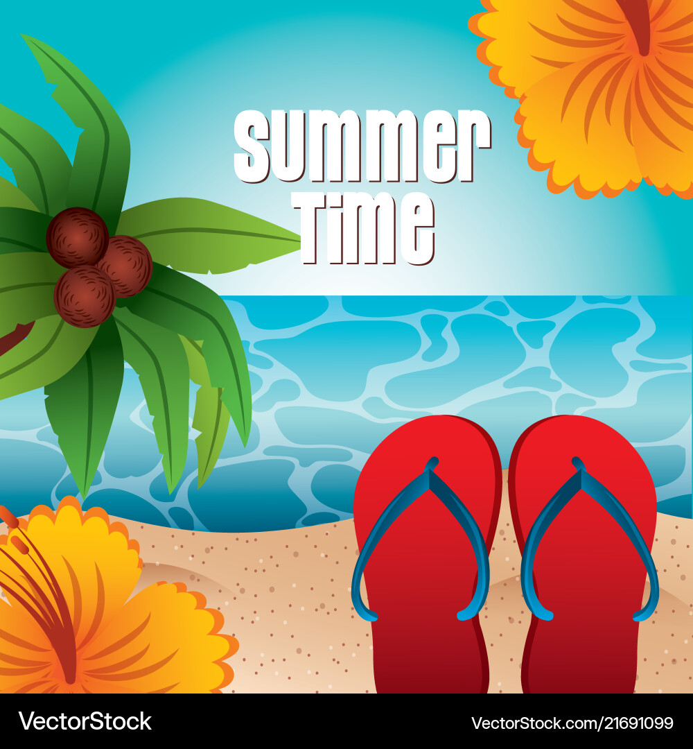 Summer time concept Royalty Free Vector Image - VectorStock