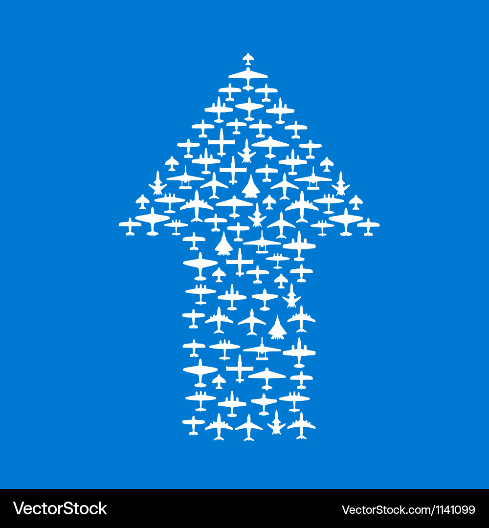 Top arrow of airplanes Royalty Free Vector Image