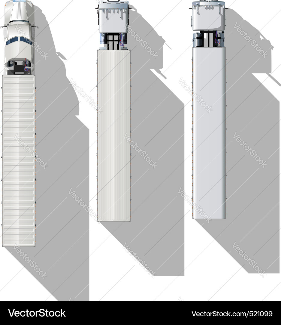 Topview semitrucks set Royalty Free Vector Image