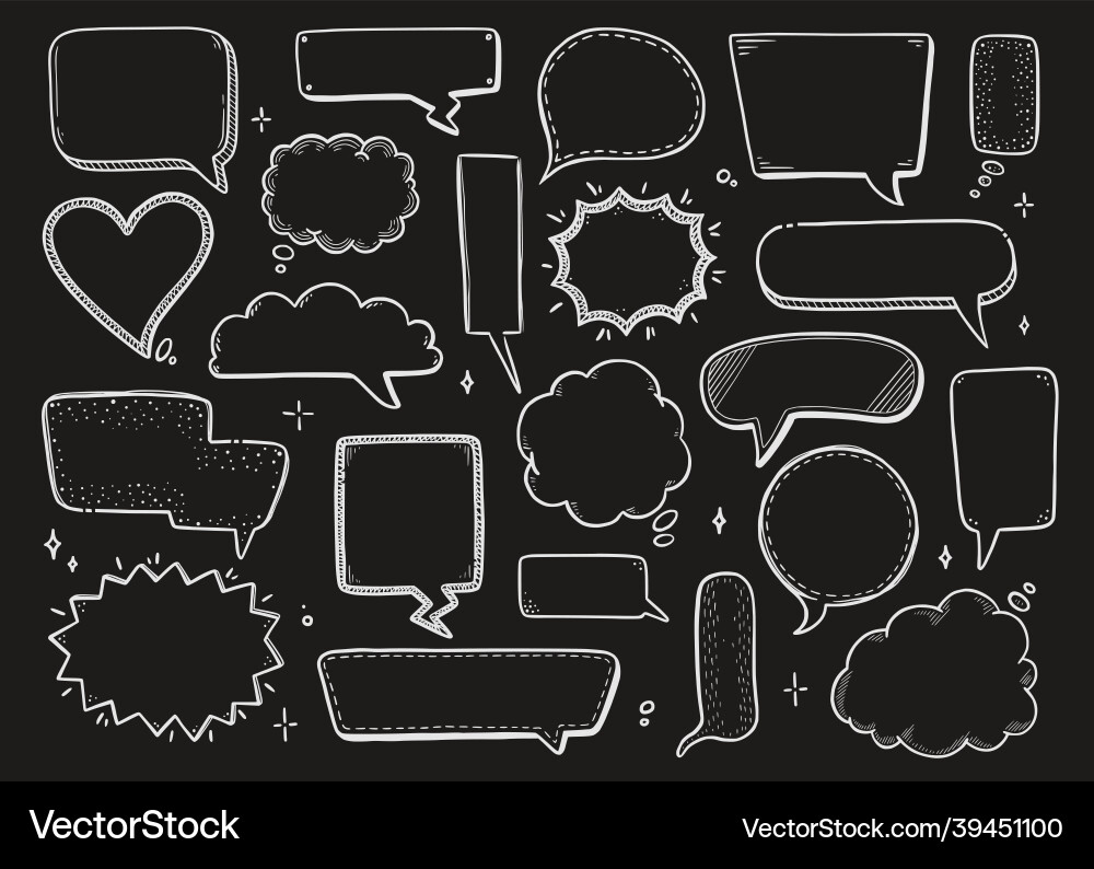 Comic speech bubble set with different shape Vector Image
