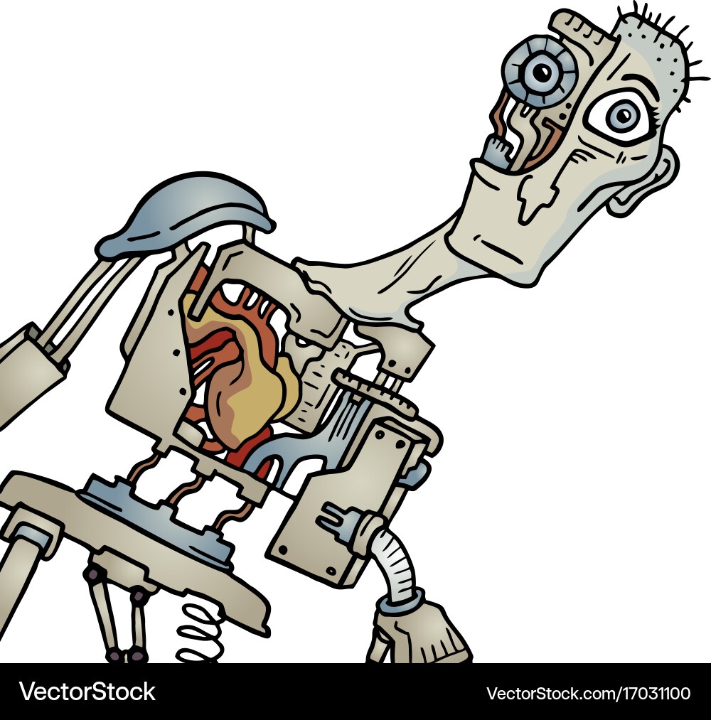 Creative robot human Royalty Free Vector Image