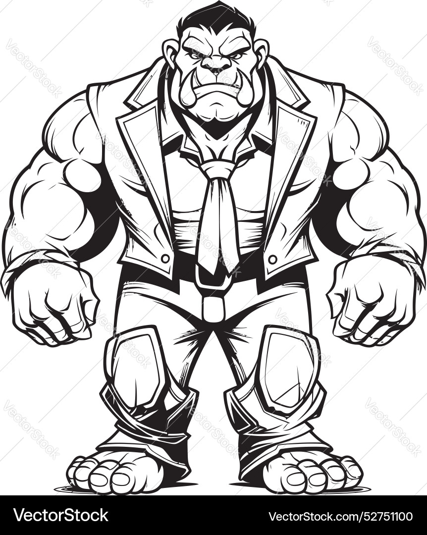 Dapper orc ceo corporate suit icon business Vector Image