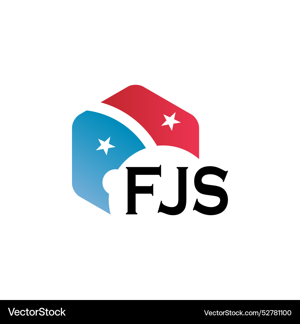 Fjs letter logo design on white background Vector Image