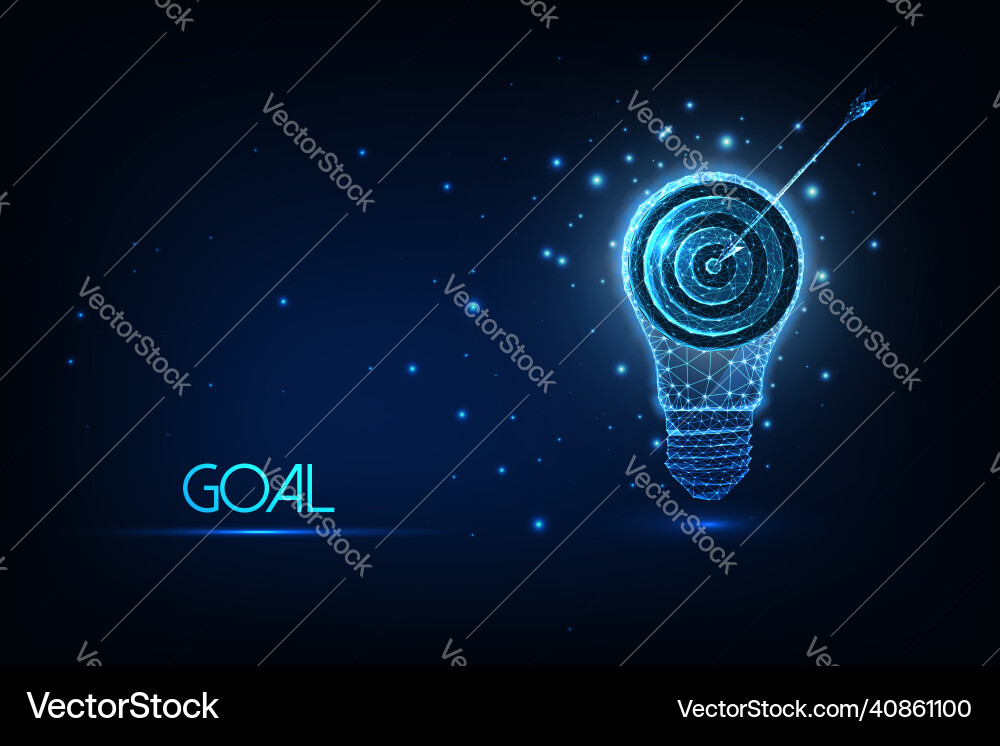 Futuristic goal achievement concept with glowing Vector Image