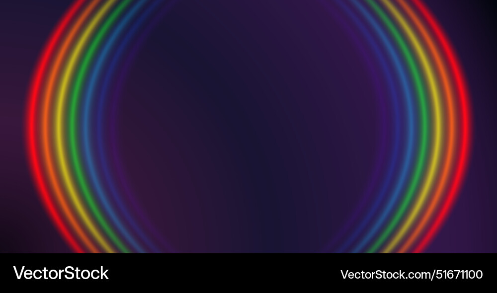 Glowing realistic rainbow round frame background Vector Image