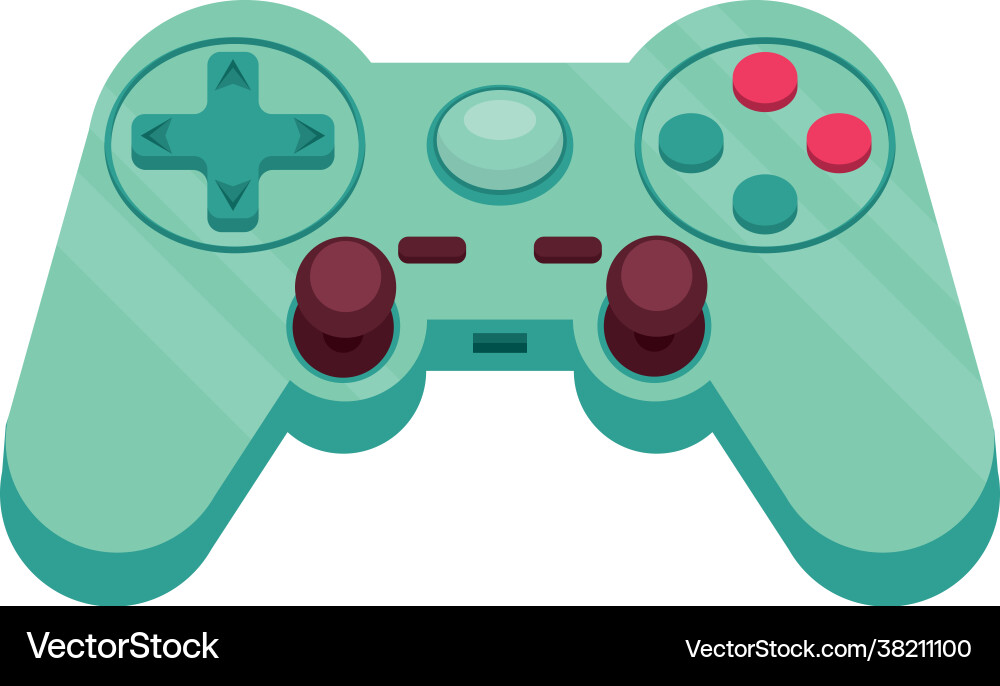 Green video game control Royalty Free Vector Image