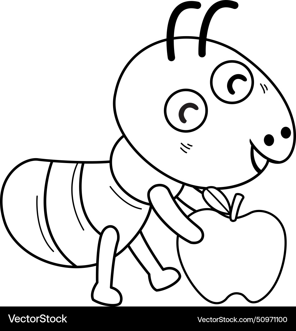 Hand drawn ant character Royalty Free Vector Image