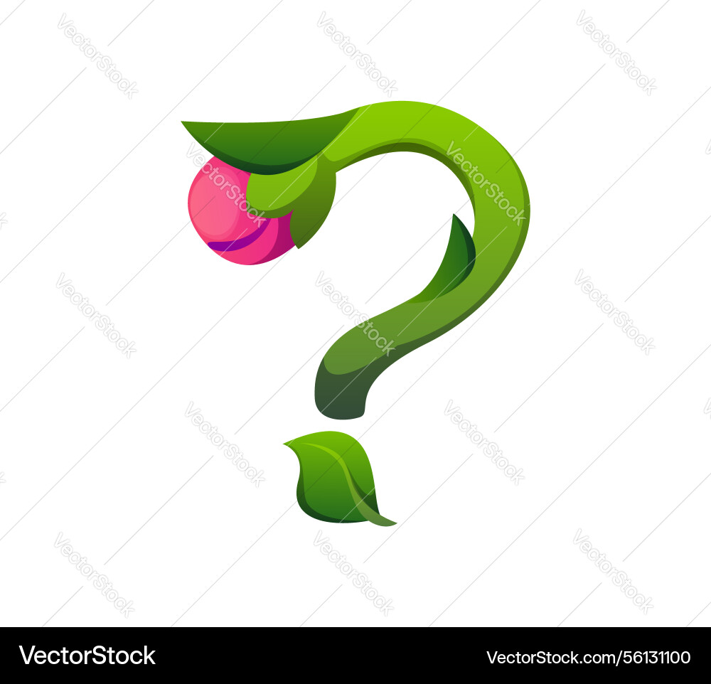 Honey font flower bud punctuation question mark Vector Image