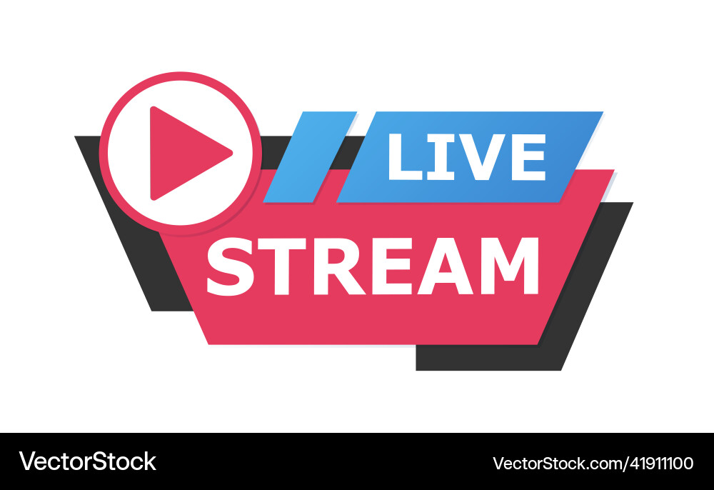 Live streaming logo - red design element Vector Image